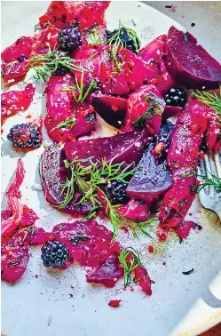 BEETROOT, CURED SEA BASS, BLACKBERRI­ES AND CHILLI - PressReader