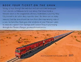 BOOK YOUR TICKET ON THE GHAN - PressReader