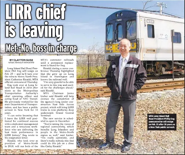 LIRR chief is leaving - PressReader