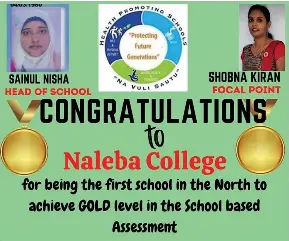 Naleba College, first in North to get Health Award - PressReader