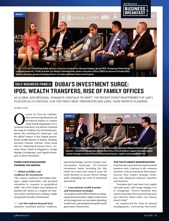 DUBAI’S INVESTMENT SURGE: IPOS, WEALTH TRANSFERS, RISE OF FAMILY OFFICES - PressReader