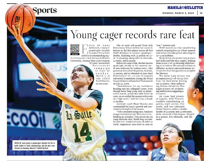 Young cager records rare feat - PressReader