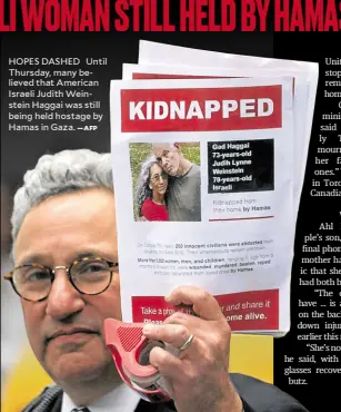 BODY OF US-ISRAELI WOMAN STILL HELD BY HAMASȀKIBB­UTZ - PressReader