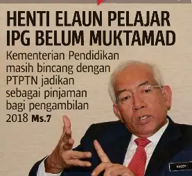 HENTI ELAUN PELAJAR IPG BELUM MUKTAMAD - PressReader