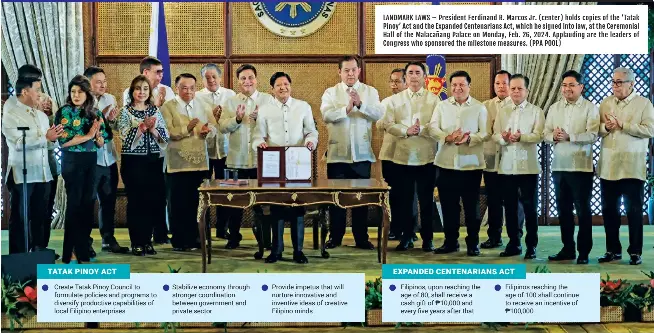 Marcos signs Tatak Pinoy Act, law expanding seniors’ benefits - PressReader
