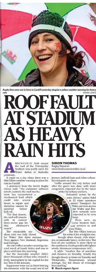 ROOF FAULT AT STADIUM AS HEAVY RAIN HITS - PressReader