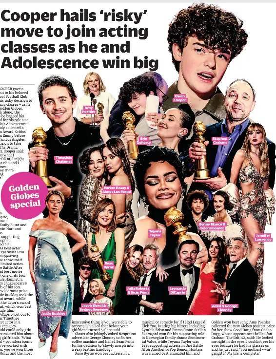 Cooper hails ‘risky’ move to join acting classes as he and Adolescenc­e ...