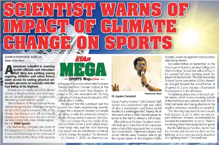 SCIENTIST WARNS OF IMPACT OF CLIMATE CHANGE ON SPORTS - PressReader