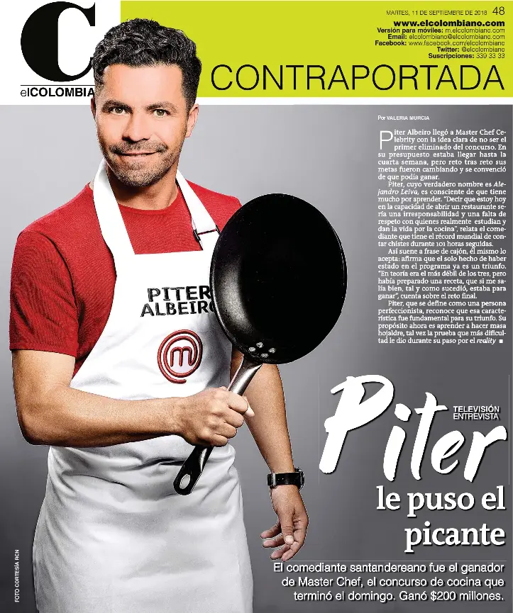 Piter Albeiro ganó Masterchef celebrity, así pasó. - PressReader