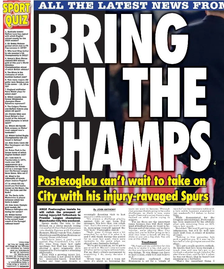 BRING ON THE CHAMPS - PressReader