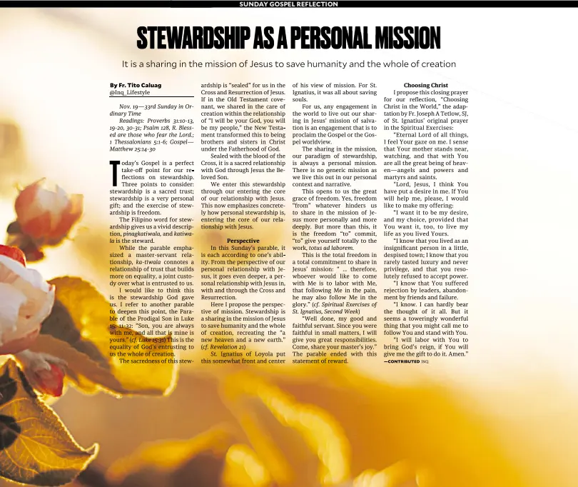 STEWARDSHI­P AS A PERSONAL MISSION - PressReader