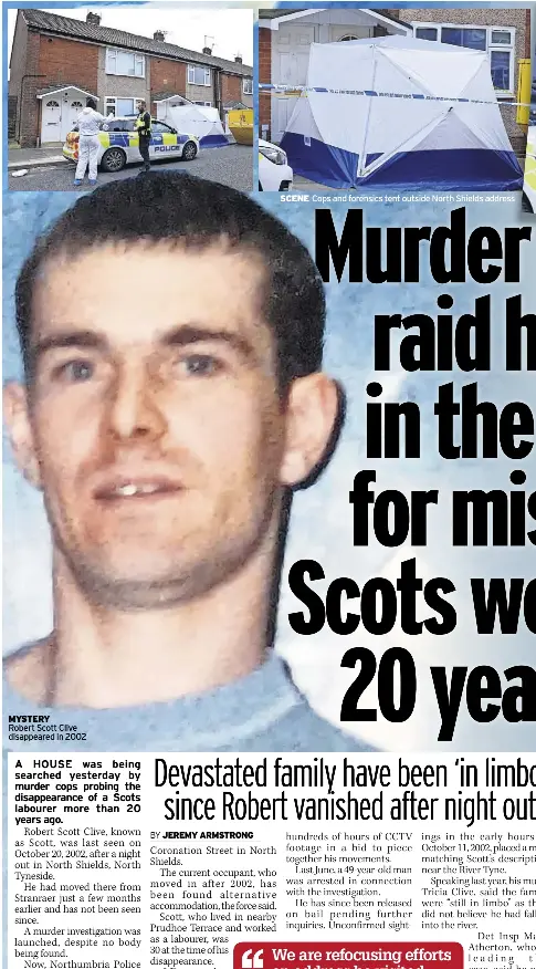 Murder cops raid house in the hunt for missing Scots worker 20 years on - PressReader