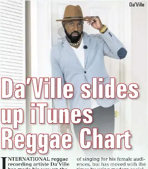 Da’ville slides up itunes Reggae Chart - PressReader