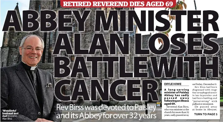 ABBEY MINISTER ALAN LOSES BATTLE WITH CANCER - PressReader