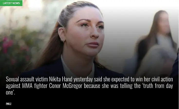 Nikita Hand reveals why she ‘knew’ she would win McGregor case - PressReader