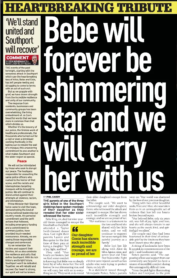 Bebe will forever be shimmering star and we will carry her with us - PressReader