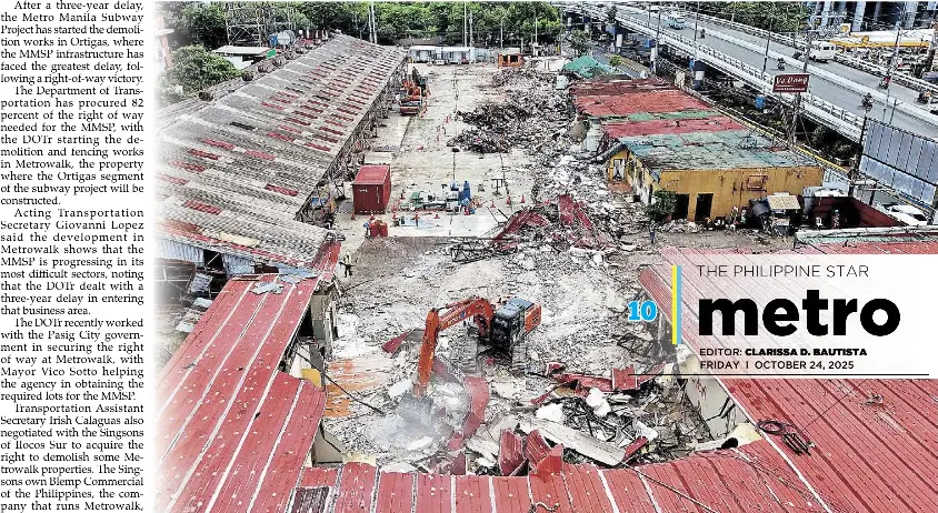 DOTr begins demolition works in Ortigas for subway - PressReader