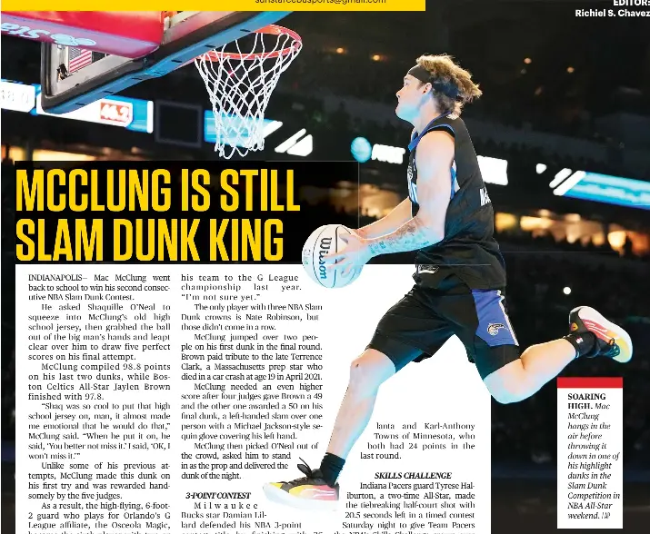 MCCLUNG IS STILL SLAM DUNK KING - PressReader