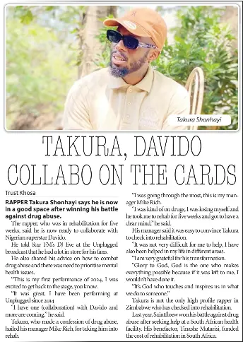 TAKURA, DAVIDO COLLABO ON THE CARDS - PressReader