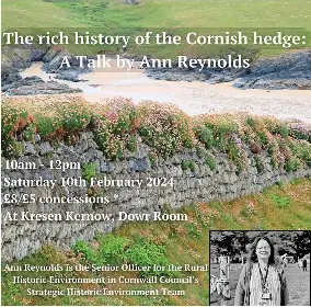 Trust’s first talk to focus on Cornish hedges - PressReader
