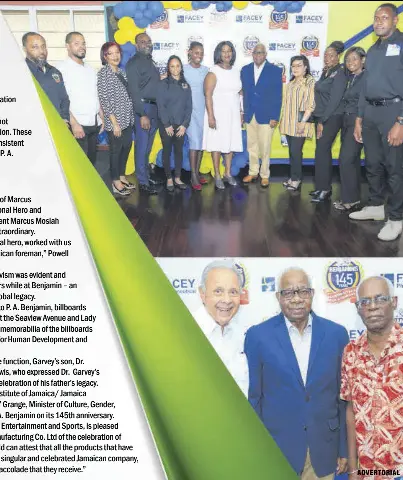 P.A. Benjamin Launches its 145th Anniversar­y Celebratio­n and Honours the Legacy of Garvey ...