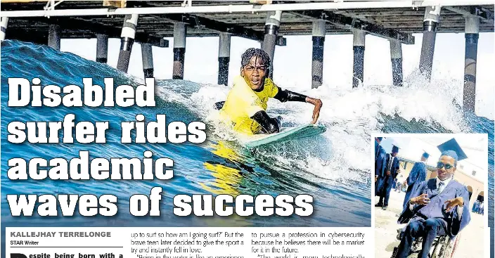 Disabled surfer rides academic waves of success - PressReader