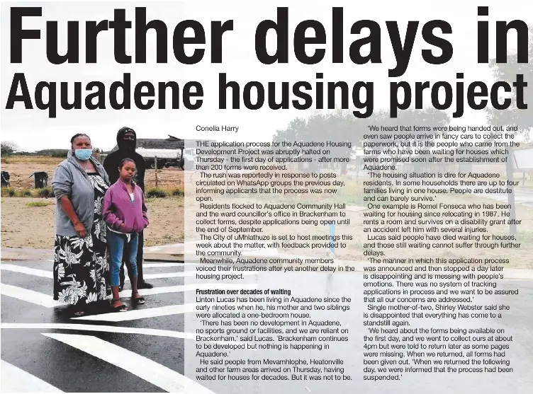 Further delays in Aquadene housing project - PressReader