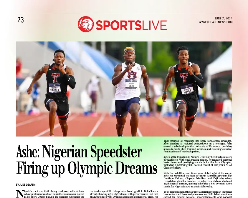 Nigerian Speedster Firing up Olympic Dreams - PressReader
