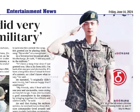 BTS’ Jin: ‘I did very well in the military’ - PressReader