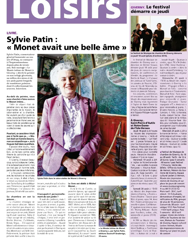 Sylvie Patin : « Monet avait une belle âme » - PressReader