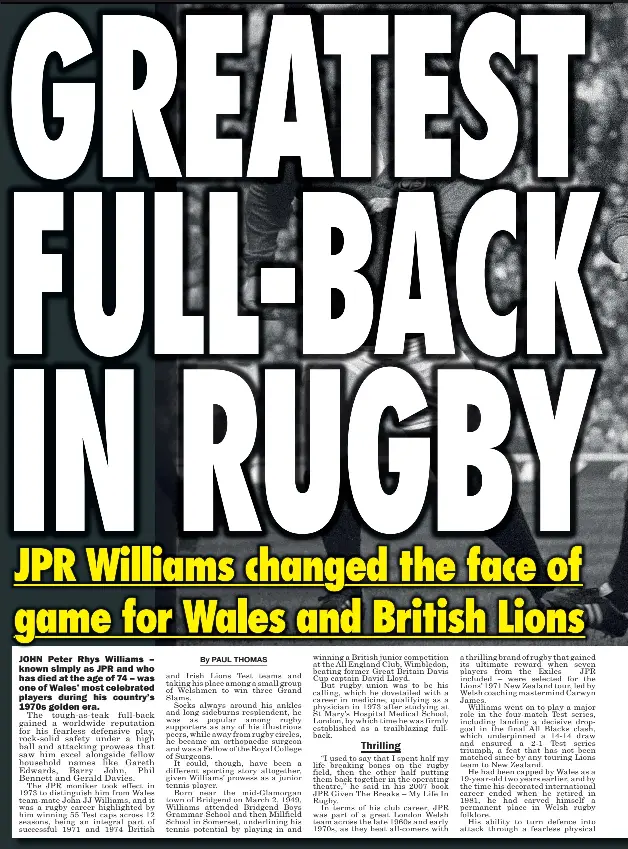 GREATEST FULL-BACK IN RUGBY - PressReader