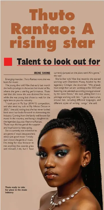 Thuto Rantao: A rising star Talent to look out for - PressReader