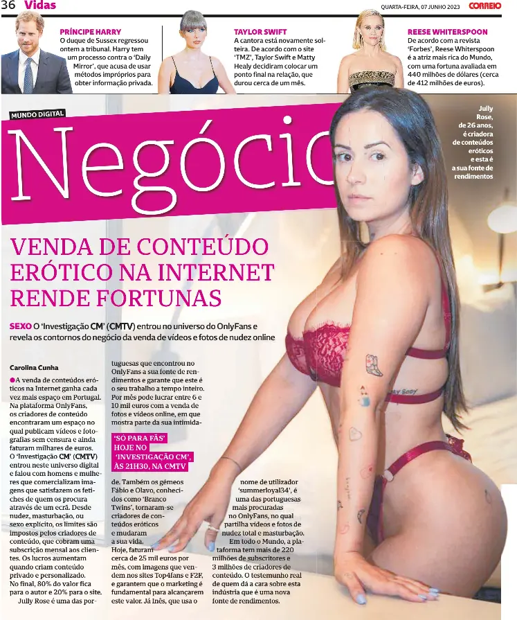 VENDA DE CONTEÚDO ERÓTICO NA INTERNET RENDE FORTUNAS - PressReader
