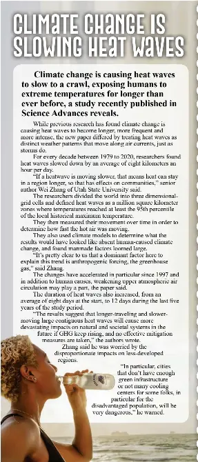 Climate Change Is Slowing Heat Waves - PressReader