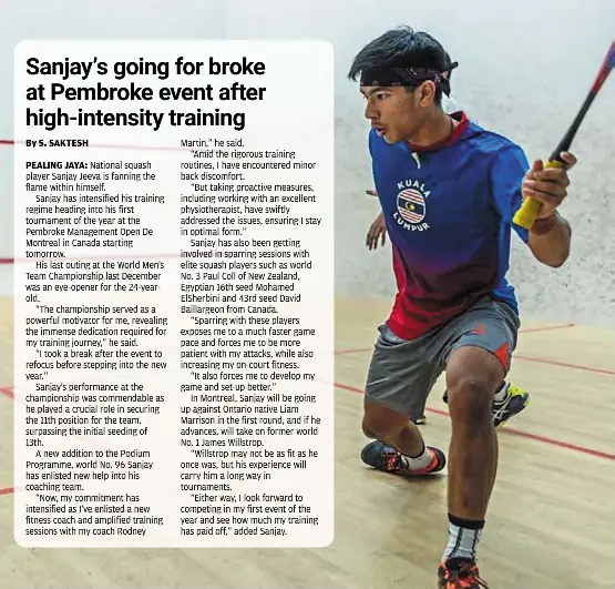 Sanjay’s going for broke at Pembroke event after high-intensity training - PressReader