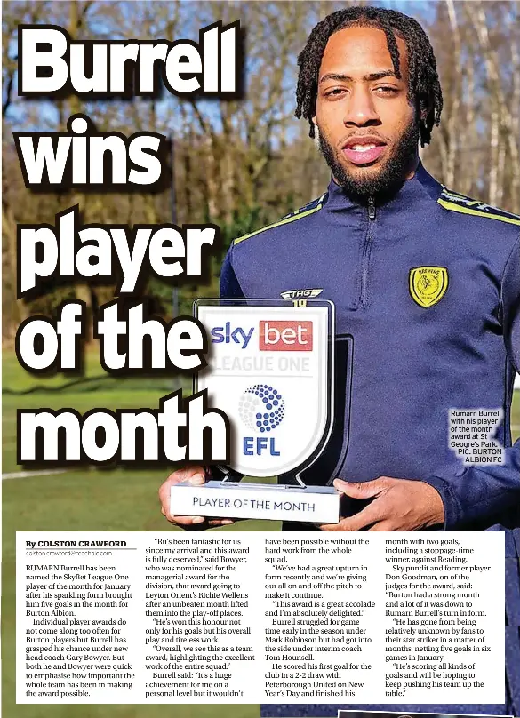 Burrell wins player of the month - PressReader