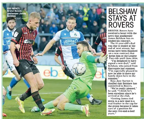 BELSHAW STAYS AT ROVERS - PressReader