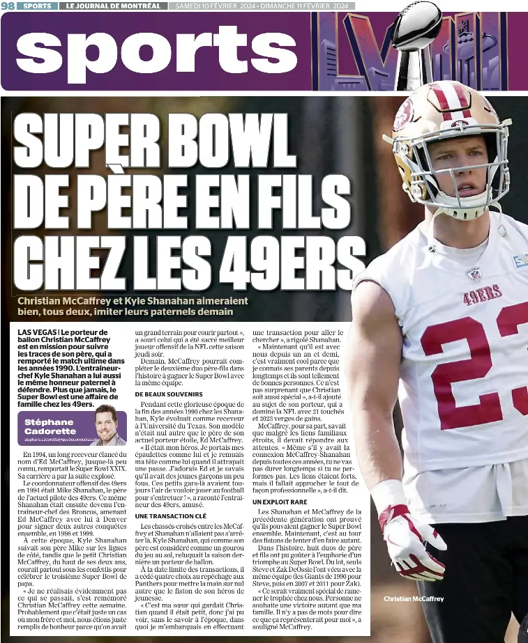 SUPER BOWL DE PÈRE EN FILS CHEZ LES 49ERS - PressReader