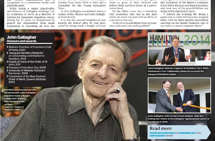 Arise, Sir John Gallagher | Waikato Times | PressReade­r - PressReader