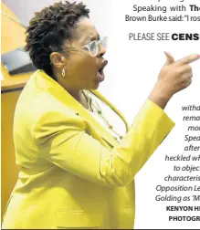 Brown Burke’s outburst exposes her to censure - PressReader
