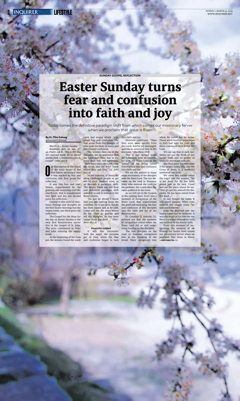 Easter Sunday turns fear and confusion into faith and joy - PressReader