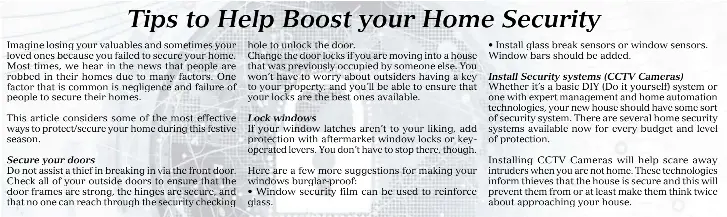 Tips to Help Boost your Home Security - PressReader