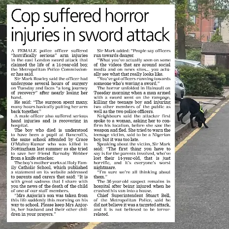Cop su ered horror injuries in sword attack - PressReader