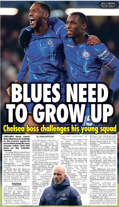 IT’S STILL ALL TO PLAY FOR AT THE BRIDGE BLUES NEED TO GROW UP - PressReader