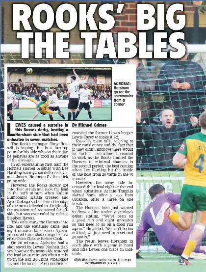 ROOKS’ BIG MOVE TURNS THE TABLES ON HORNETS - PressReader