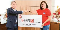 TV5 donates P1M for Alagang Kapatid Foundation - PressReader