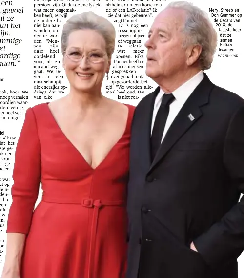 Meryl Streep, “Angst om samen oud te worden, is groter dan die om alleen te zijn” - PressReader