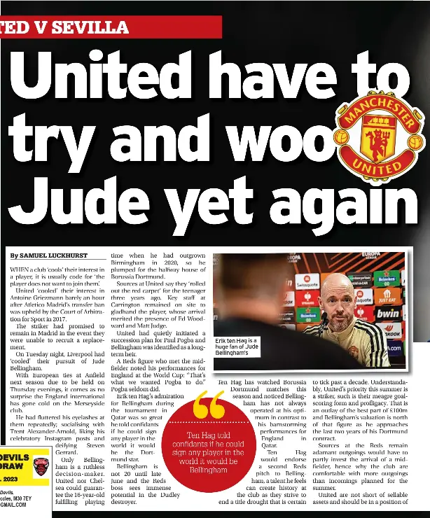 United have to try and woo Jude yet again - PressReader