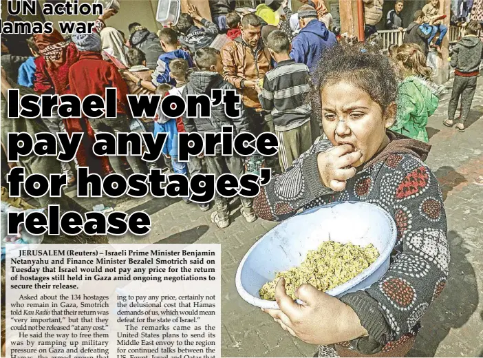 Israel won’t pay any price for hostages’ release - PressReader