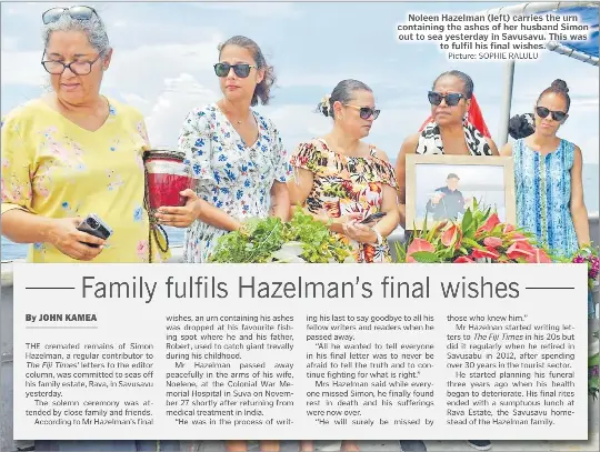 Family fulfils Hazelman’s final wishes - PressReader